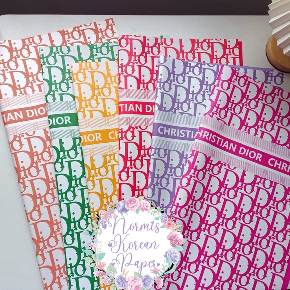 Dior | Party Supplies | Dior Pink And Green Gift Wrap Party Supplies ...
